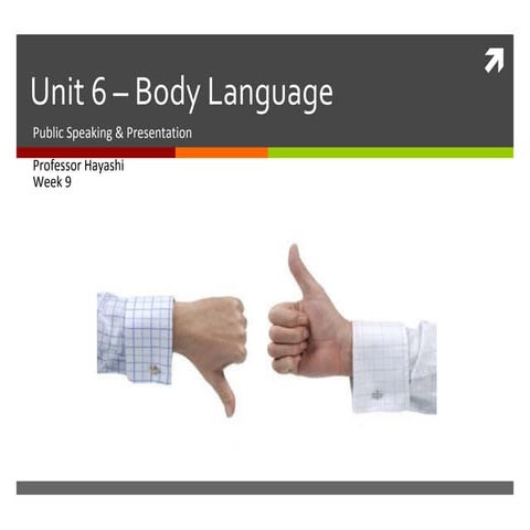 Public Speaking & Presentation - Week9 body language | PPT