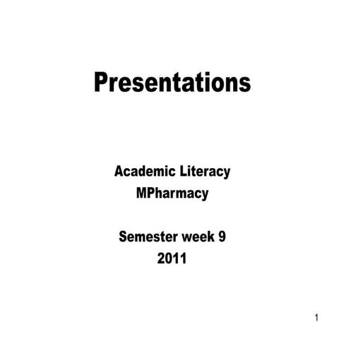 Week 9 2011 presentations | PPT