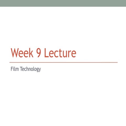 Intro to Film: Technology | PPT