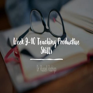 ELT201 Week 9 teaching productive skills (speaking) | PDF