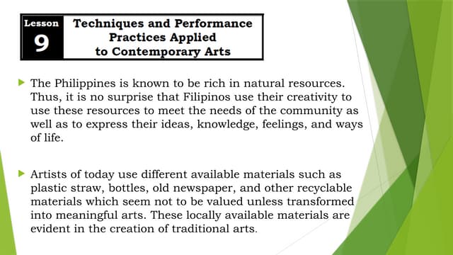 Different Contemporary Art Techniques and Performance.pptx