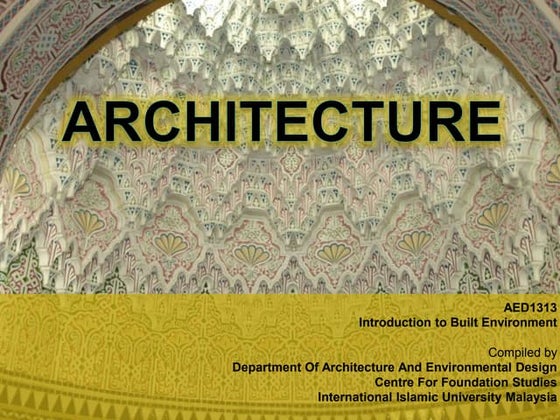 Introduction to architecture presentation | PPTX | Civil Engineering ...