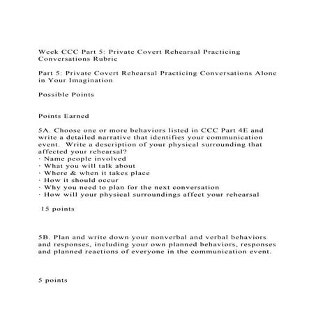 Week CCC Part 5 Private Covert Rehearsal Practicing Conversatio.docx