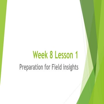 Week Eight: Lesson One | PPT