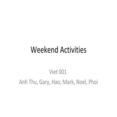 Weekend Activities | PPT