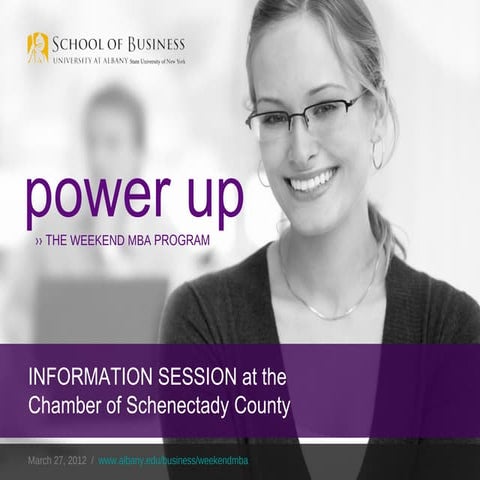 UAlbany Weekend MBA Information Session Presentation at the Chamber of ...
