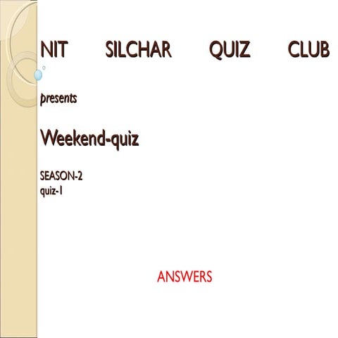 Weekend quiz | PPT