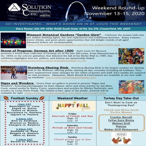 Weekend Round Up Newsletter - November 13-15, 2020 | PDF