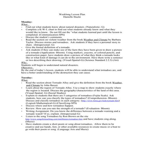 Weeklong lesson plan | PDF