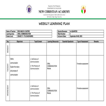 WEEKLY-LEARNING-PLAN. Updatedweeekly plan for teachers.docx