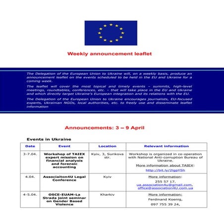 Weekly announcement leaflet | DOC