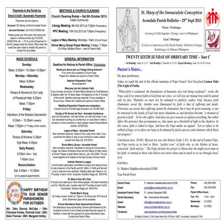 Weekly bulletin 29.09.13