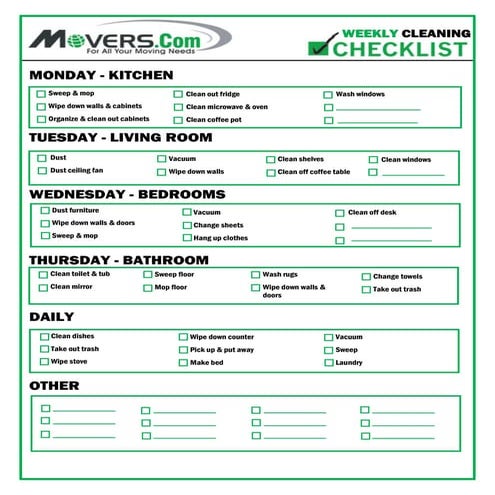 Weekly Cleaning Checklist | PDF