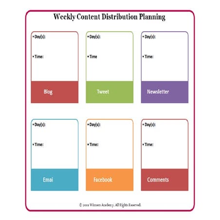 Weekly content distribution planning | PDF