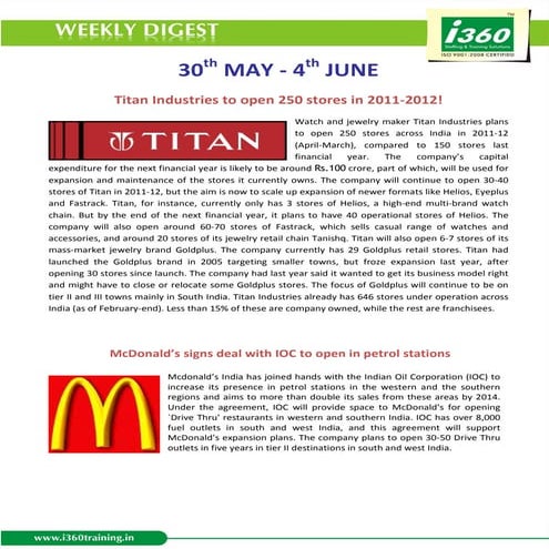 Weekly digest 30 may 4 june | PDF | Retail Industry | Industries