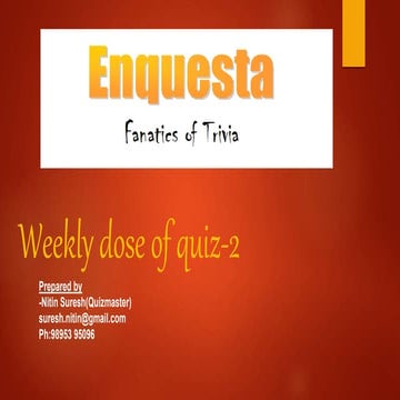 Weekly dose of quiz 2 | PPT