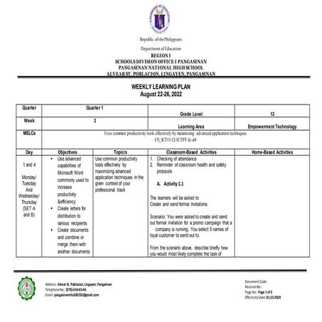 Weekly Learning Plan - Week 3- Emp. Tech..docx