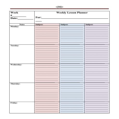 Weekly Lesson Planner 1 | PDF