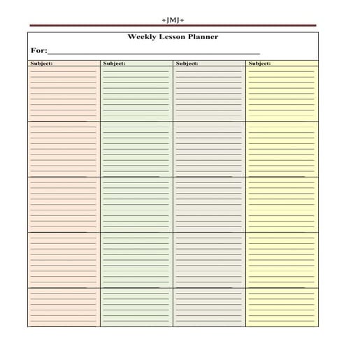 Weekly Lesson Planner 2 | DOCX