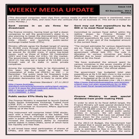 Weekly media update 02.12.2013