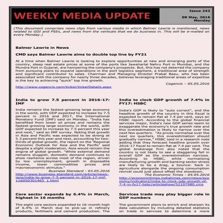 Weekly media update 09.05.2016 | Business Accounting & Finance | Business