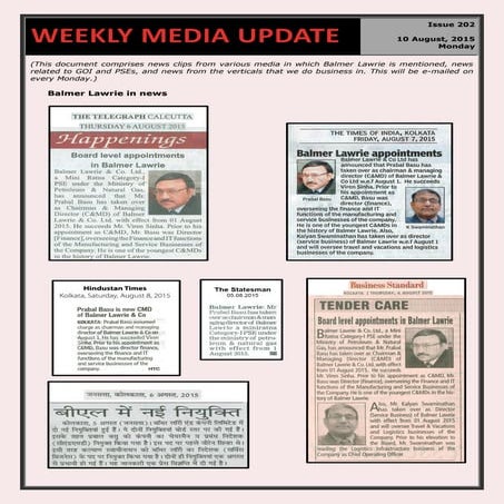Weekly media update 10.08.2015