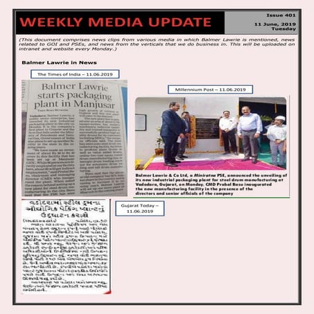 Weekly media update 11 06_2019 | PDF | Economy | Business and Finance