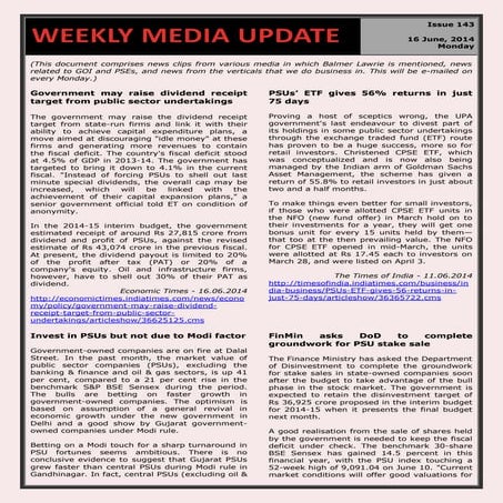 Weekly media update 16.06.2014
