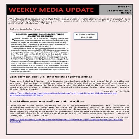 Weekly media update 21 02_2022 | PDF
