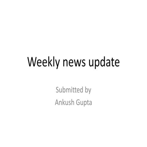 Weekly news update | PPTX | Stocks and Bonds | Personal Investing