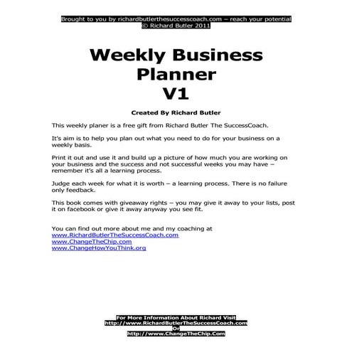 Weekly Business Planner | PDF