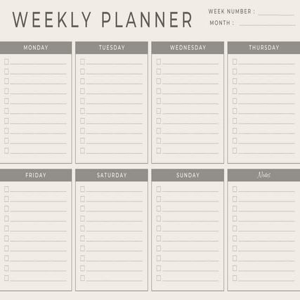 weekly planner 2 (18 x 12 cm)template orig | PDF