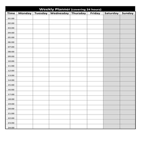 Weekly planner 24hrs | PDF