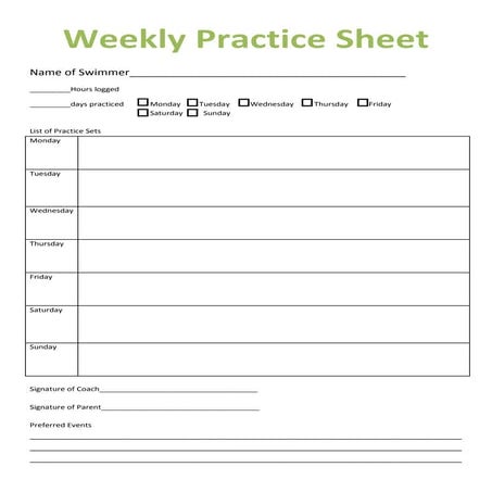 Weekly practice sheet | PDF