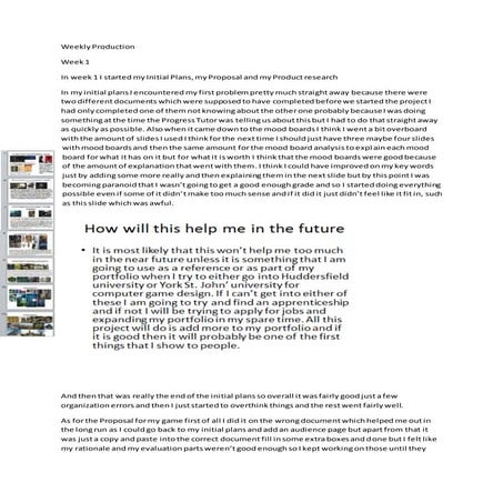 Weekly production | DOCX