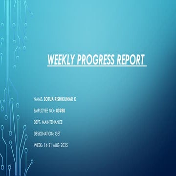 Weekly progress report format for foundry | PPTX
