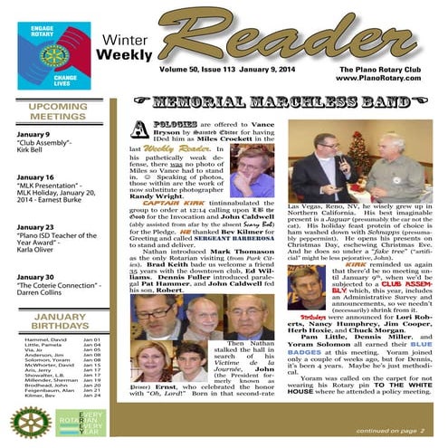 Weekly reader 1 9-14 | PDF | Birthday | Personal Celebrations & Life Events