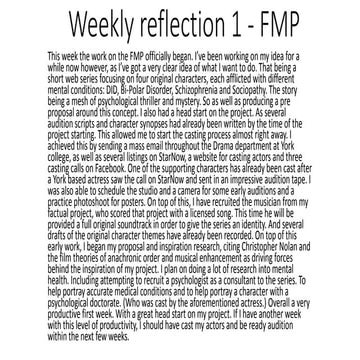 Weekly reflection 1 | PPT