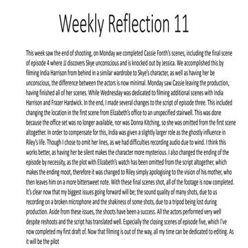 Weekly reflection 11 | PPT