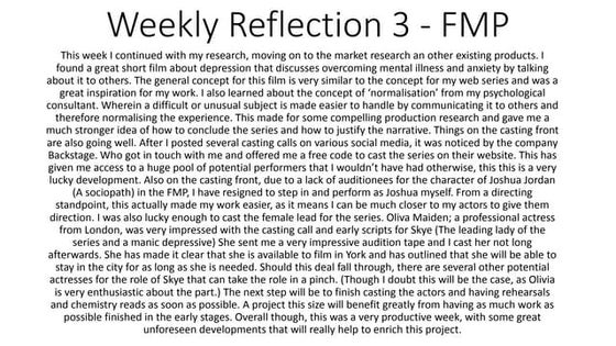 Weekly reflection 1 | PPT