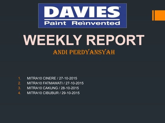 weekly report Andi mitra 10 pasar baru tgr | PPT