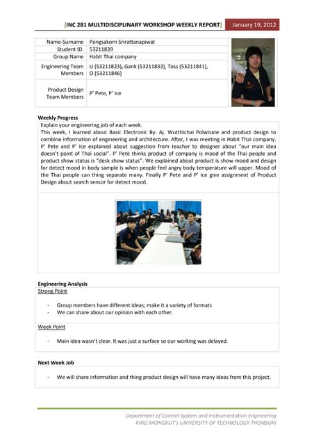 Weekly report template | PDF