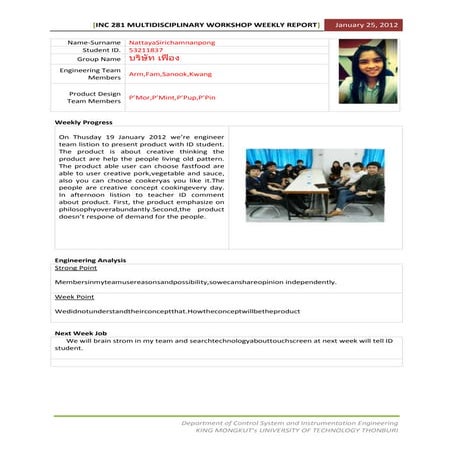 Weekly report template | DOCX