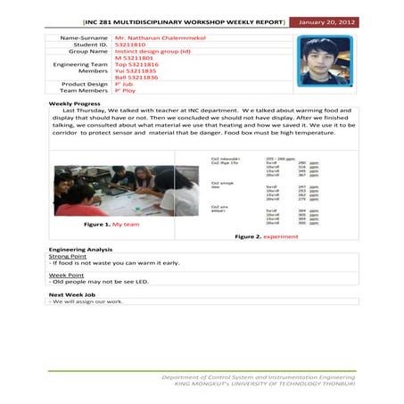 Weekly report template | DOCX