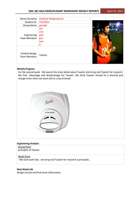 Weekly report template | DOCX