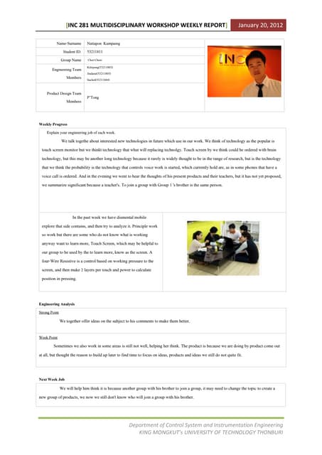 Weekly report template | DOCX