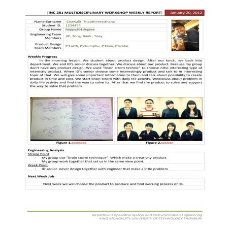 Weekly report template | DOCX