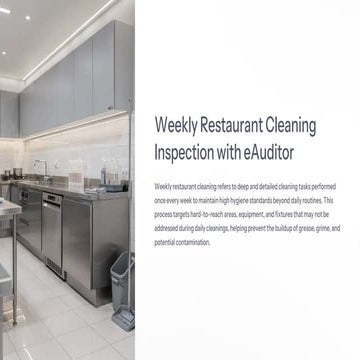Weekly Restaurant Cleaning Inspection with eAuditor Audits and ...