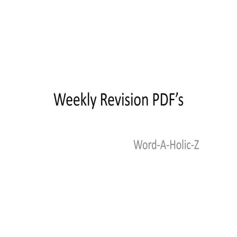 Weekly Revision Pdf 002 | PPT