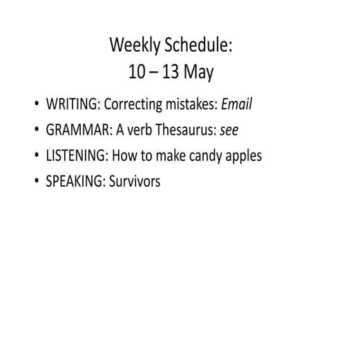 Weekly Schedule 10-13 May | PDF